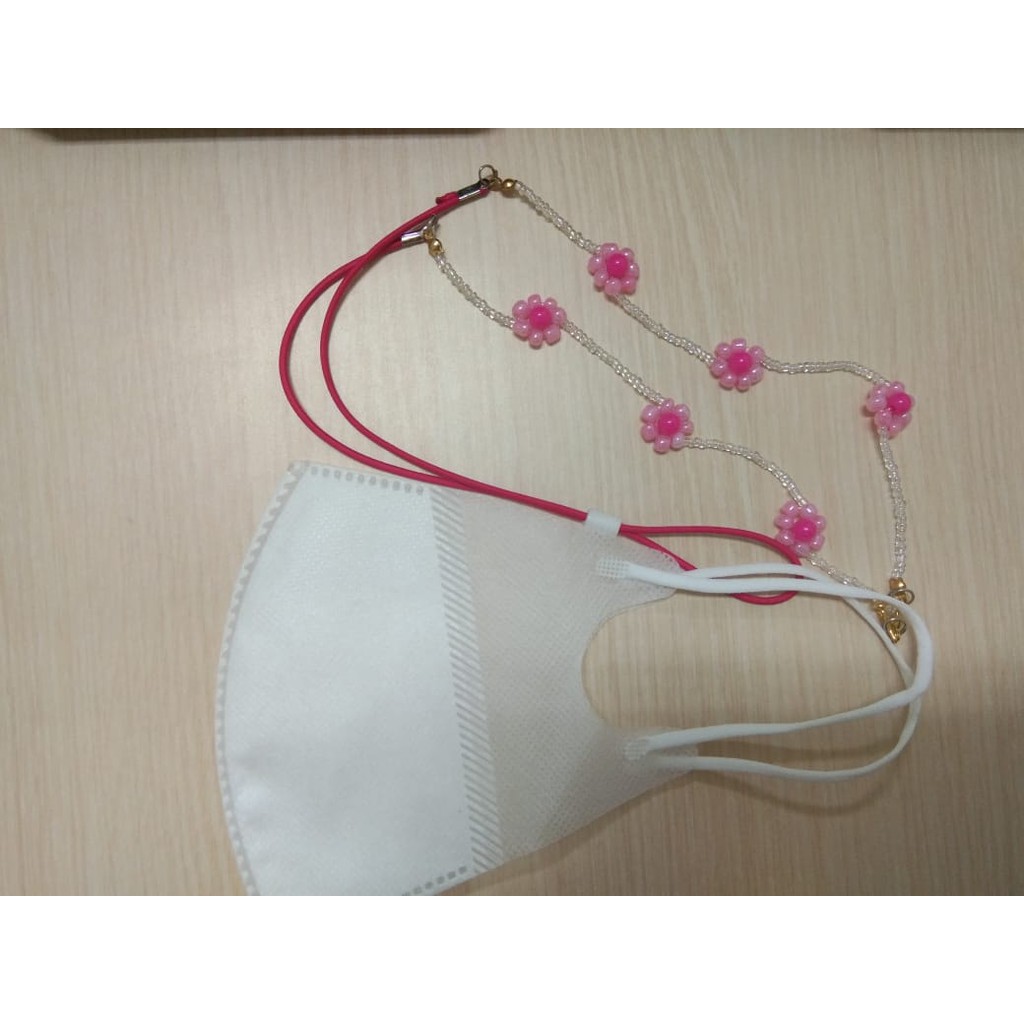 Jual STRAP MASKER FLOWER PINK ( HIJAB ) | Shopee Indonesia