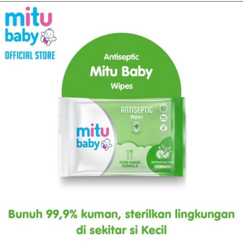 Jual Mitu Baby Antiseptic Tisu Basah Travel Mini 4 Sheets | Shopee ...