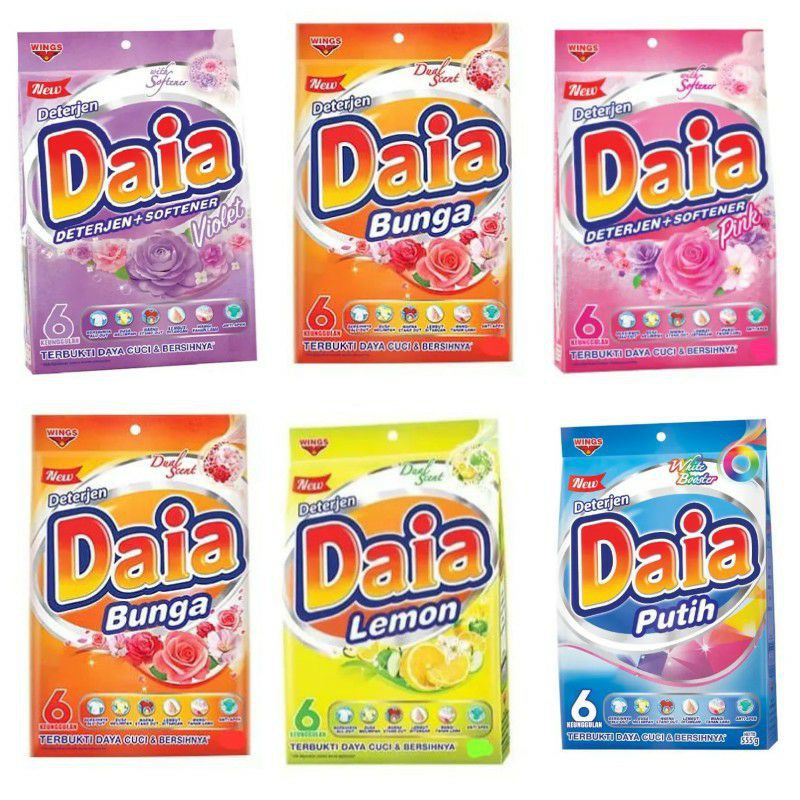 Jual DAIA DETERJEN + SOFTENER BUBUK 555 gr & 850 gr | Detergent Bubuk ...