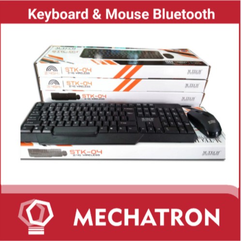 Jual Keyboard Mouse Wireless 2.4G M-TECH STK-04 Combo Bundle | Shopee ...