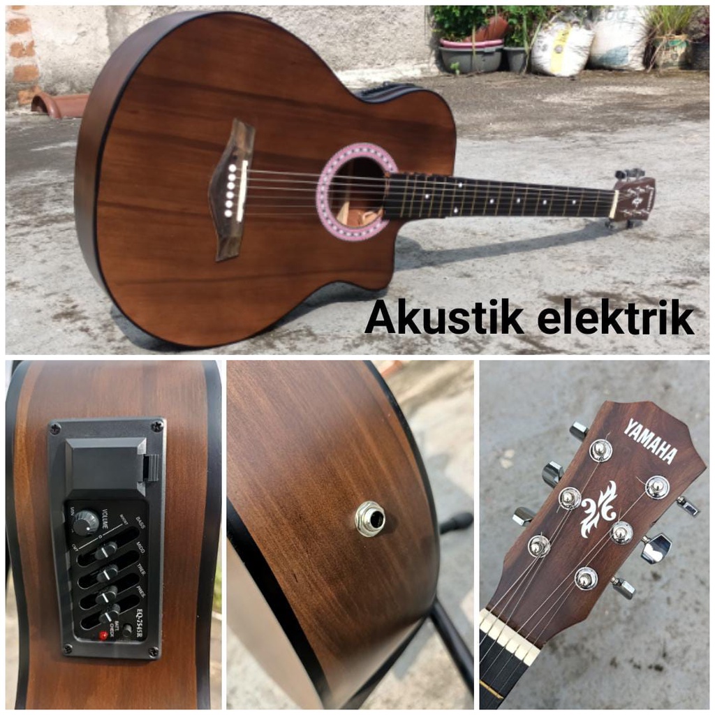 Jual Gitar akustik elektrik pemula yamaha custom murah berkualitas premium | Shopee Indonesia