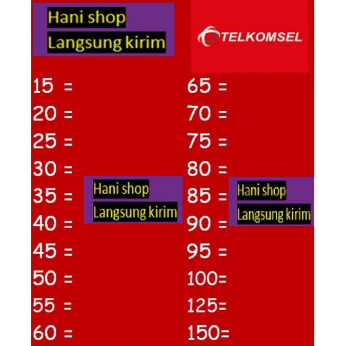 Jual TERMURAH PULSA TRANSFER TELKOMSEL 20RB 25RB 30RB 50RB 75RB 100RB ...