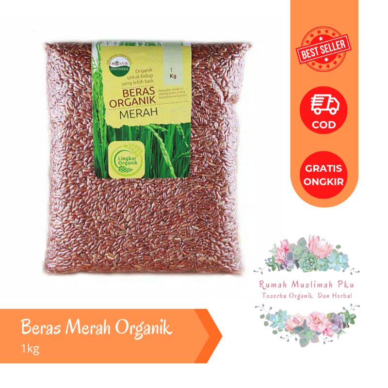 Jual Beras Merah Organik 1kg | Lingkar Organik | Shopee Indonesia