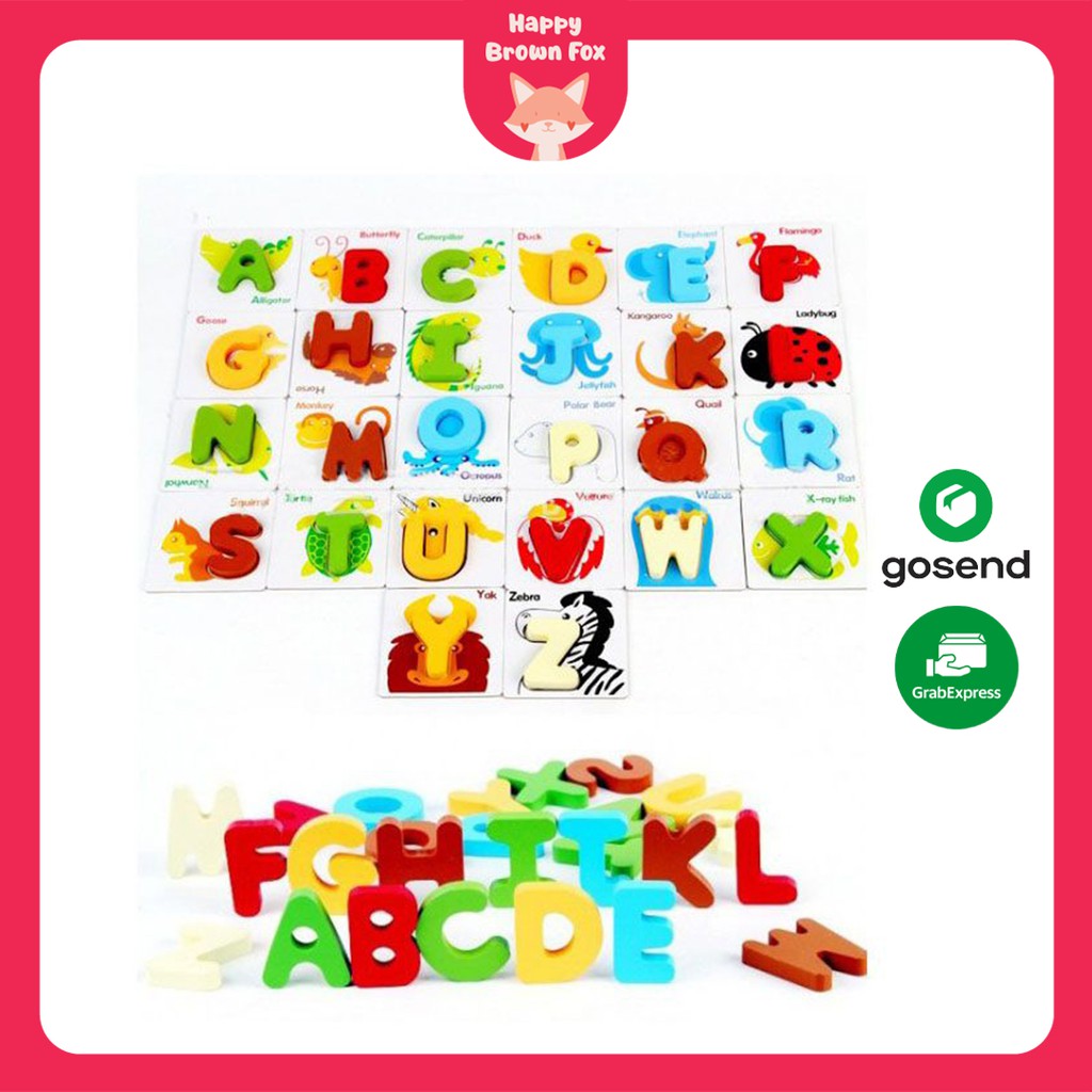 Jual MAINAN ANAK BRITISH CARD WITH WOODEN ALPHABET LETTERS | Shopee ...