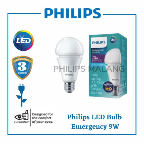 Jual PHILIPS Rechargeable LED Bulb 9Watt - lampu emergency murah ...