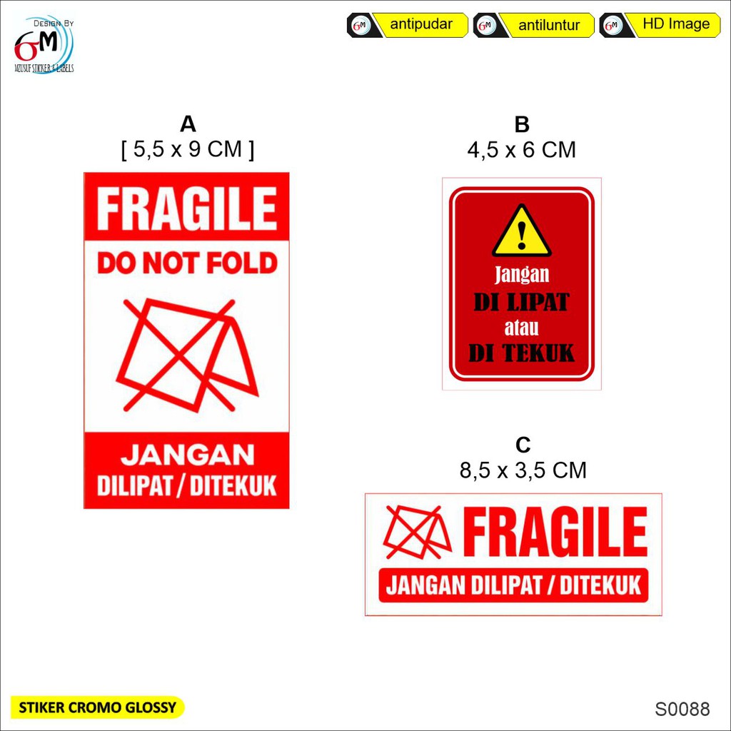 Jual Stiker Caution Jangan DI LIPAT (1pack = isi 100 pcs) | Shopee ...