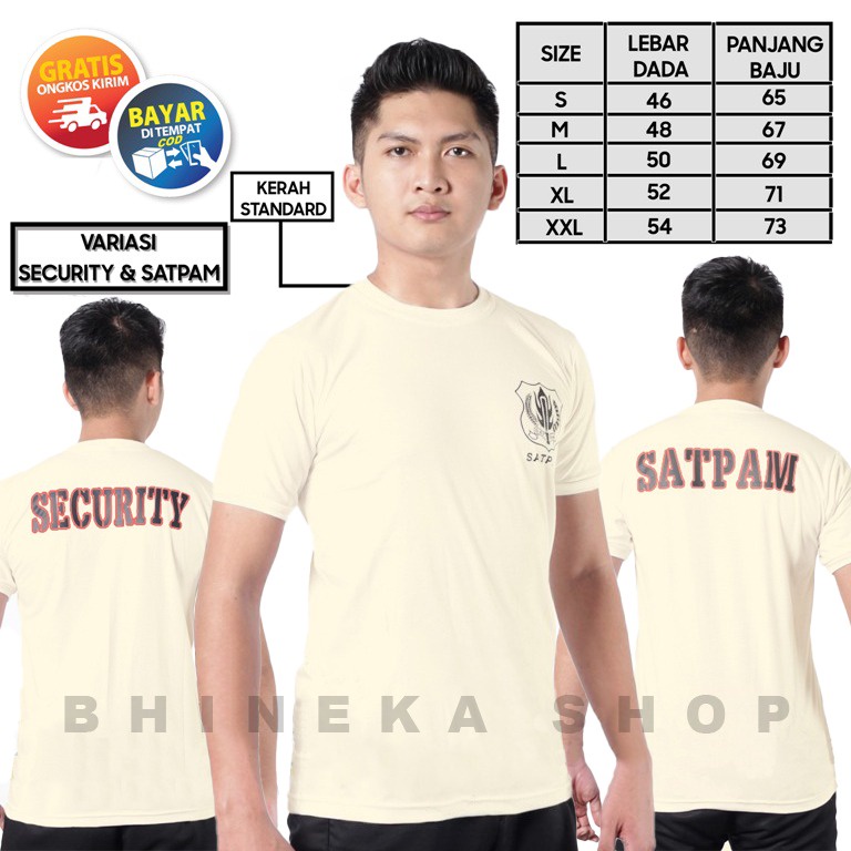 Jual Kaos Satpam Terbaru Warna Krem Kaos Security Terbaru 2025 Kaos Dalam Satpam Terbaru ...