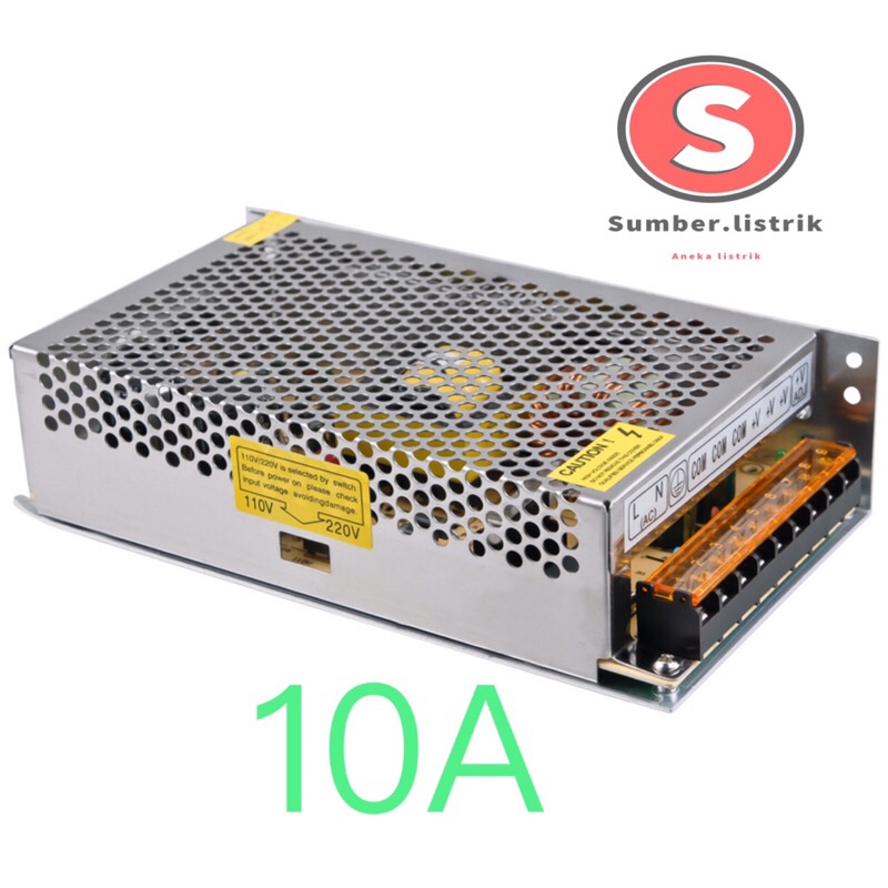 Jual POWER SUPPLY ADAPTOR SWITCHING TRAFO LED STRIP 12V 10A ( BODY BESAR ) | Shopee Indonesia