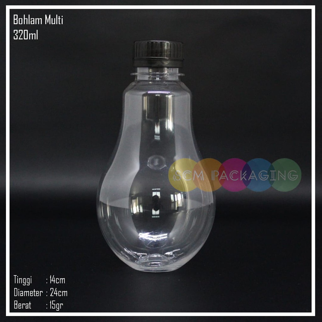 Jual botol plastik pet 320ml bohlam tps multi kemasan minuman kopi susu ...