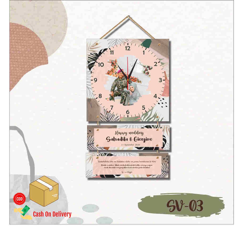 Jual JAM DINDING CUSTOM 3 SUSUN WEDDING WISUDA ULANGTAHUN ANNIVERSARY ...