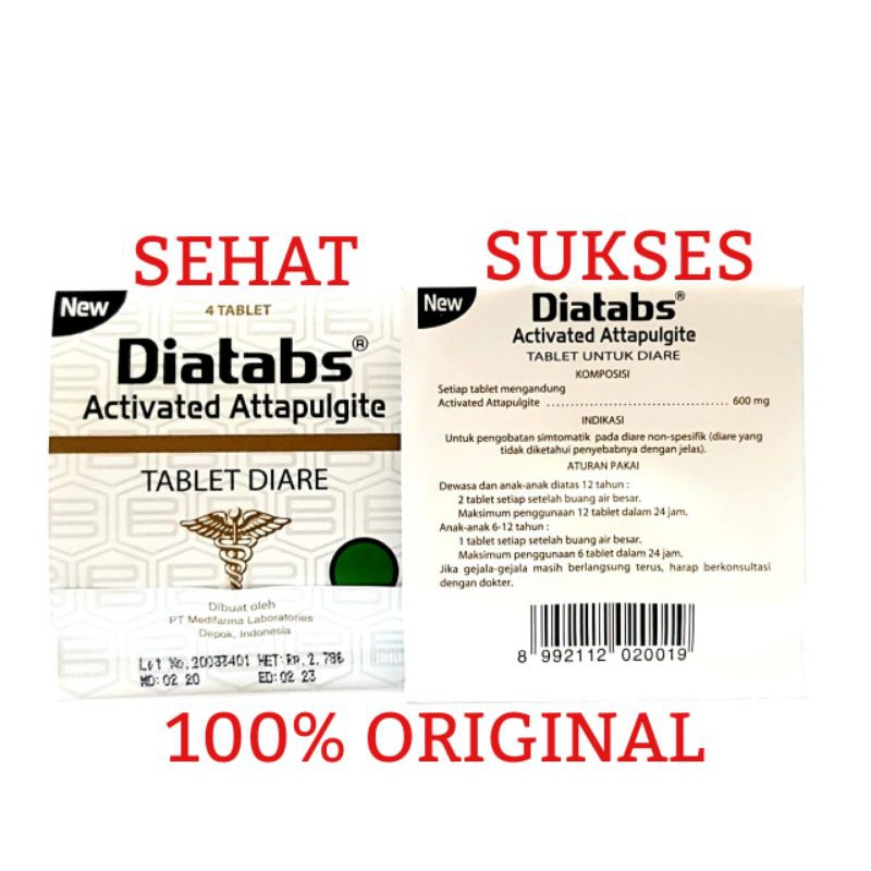 Jual New Diatabs - Obat Diare (Isi 4 Tablet) | Shopee Indonesia