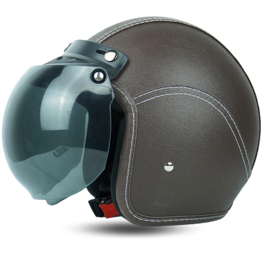 Jual Helm Bogo Kulit Full Leher Retro Dewasa SNI –RU.20Au22ј | Shopee ...
