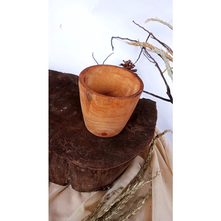 Jual Gelas Kayu Mahoni 7 cm / Cangkir Kayu / Mug Kayu 200 ML | Shopee ...
