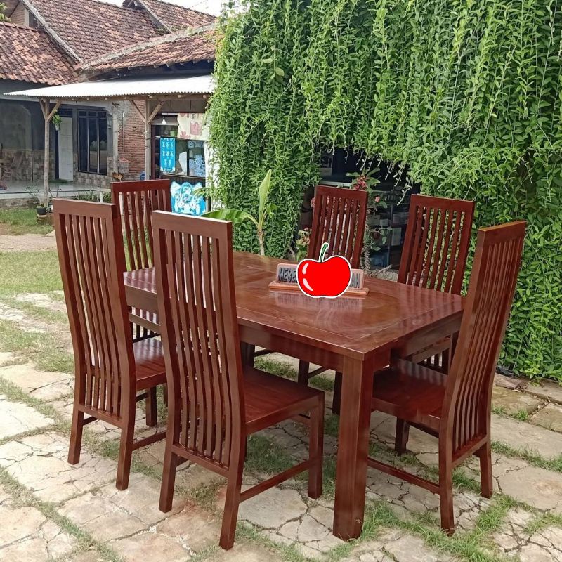 Jual meja makan kursi minimalis balero kayu jati | Shopee Indonesia