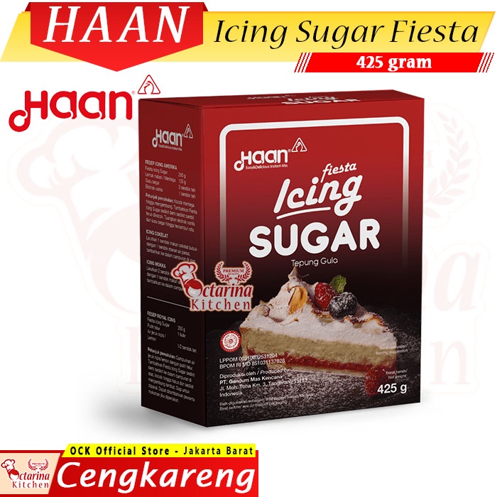 Jual HAAN Icing Sugar Fiesta 425 gram - Gula Halus - Powder Sugar 425gr ...