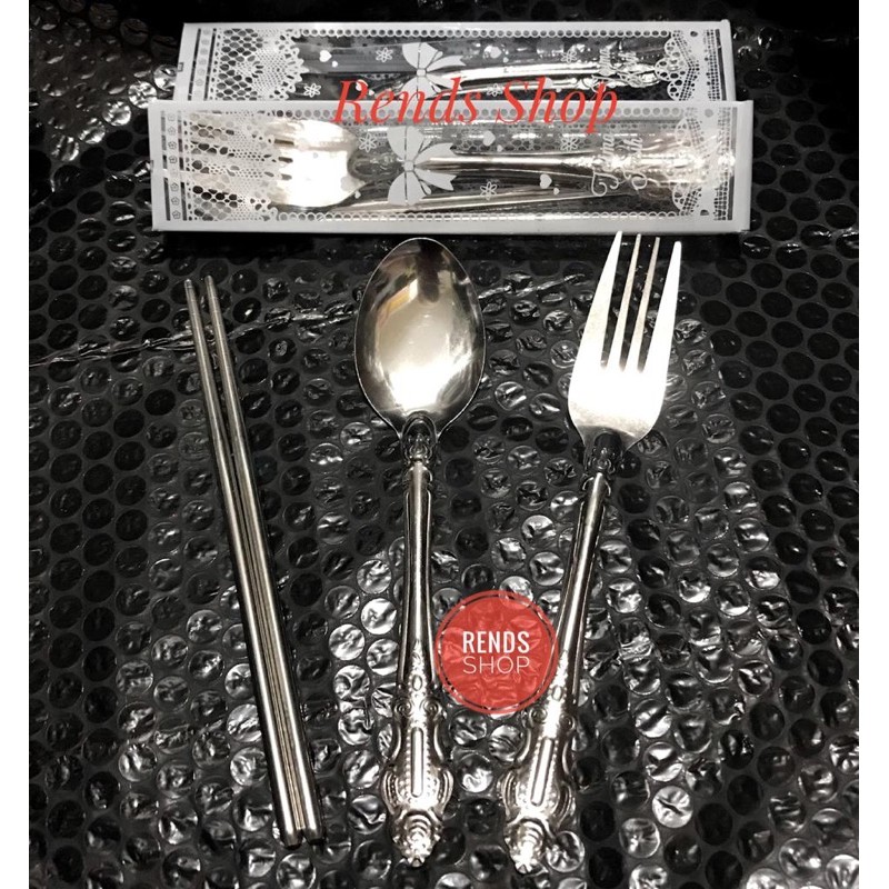 Jual (isi 50) Souvenir TRAVEL SET Stainless Sendok Garpu Sumpit WAYANG ...