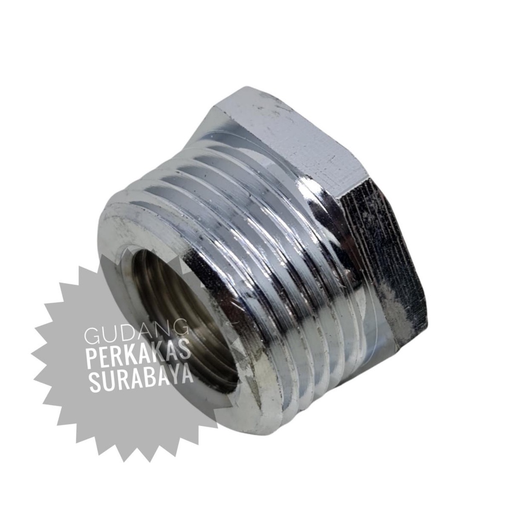 Jual VERLOP RING 1 MALE x 1/2 FEMALE DRAT LUAR DRAT DALAM VERLOP REDUCER NEPEL DRAT DALAM 1/2 ...