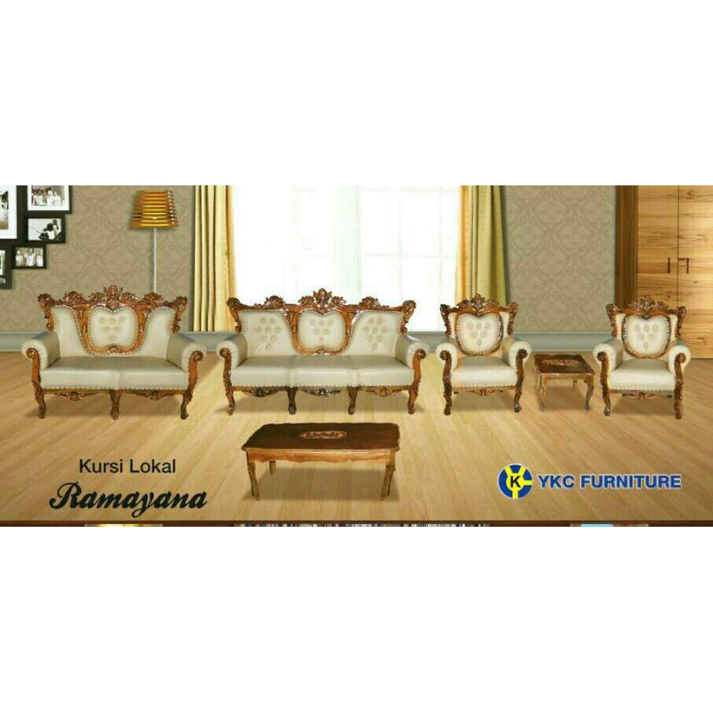 Jual Set Sofa Kayu Jati Jepara Ramayana | Shopee Indonesia