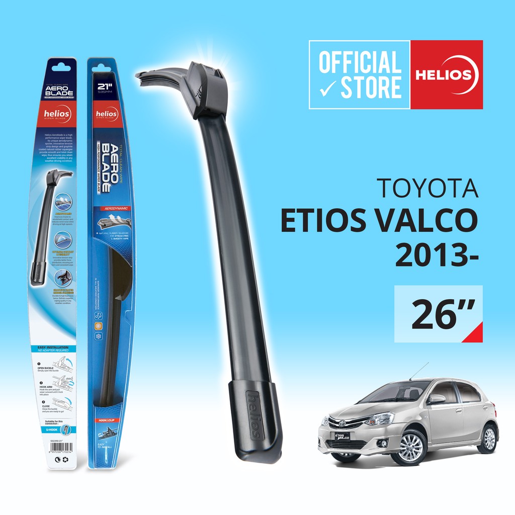 Jual Wiper Toyota Etios Valco (1 pc) Thn. 2013 ke atas uk. 26" HELIOS ...