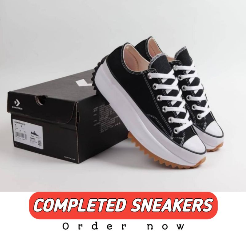 Jual SEPATU CONVERSE RUN STAR HIKE LOW BLACK WHITE | Shopee Indonesia