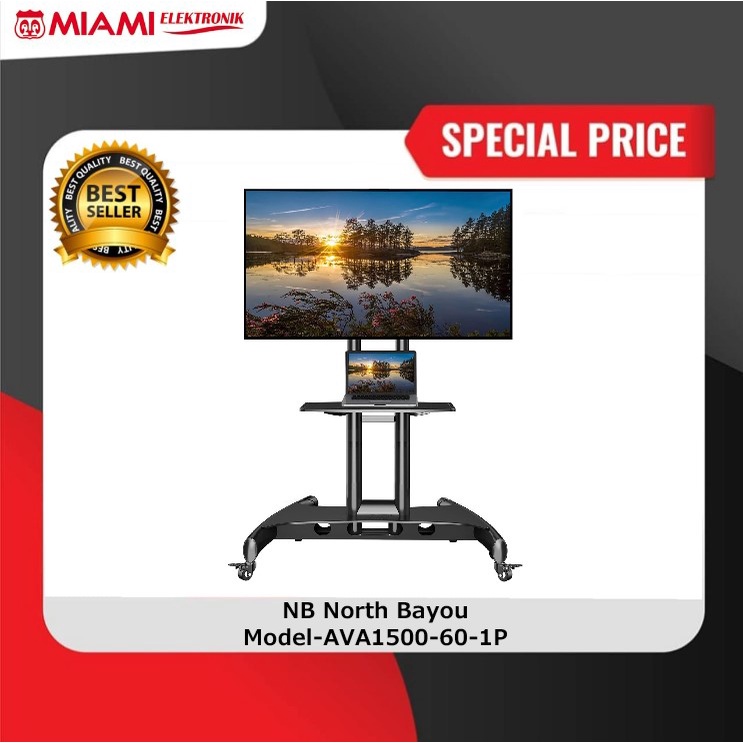 Jual NB North Bayou Mobile TV Cart Rooling TV Stand with Wheels for 32 ...