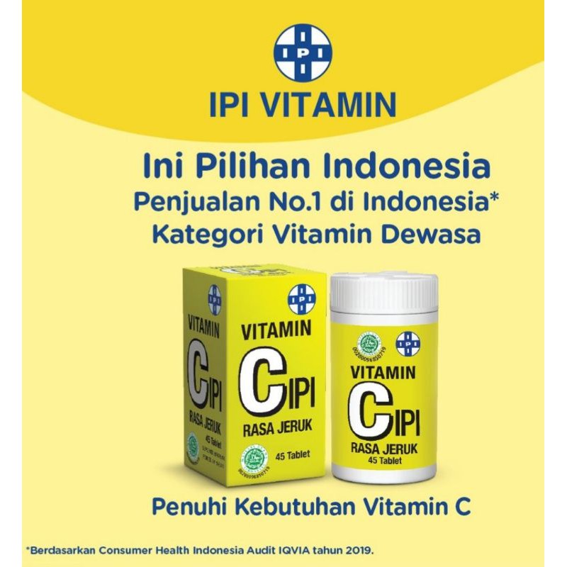 Jual PAKET 3 BOTOL VITAMIN C IPI RASA JERUK (ISI 45 TABLET/BTL ...