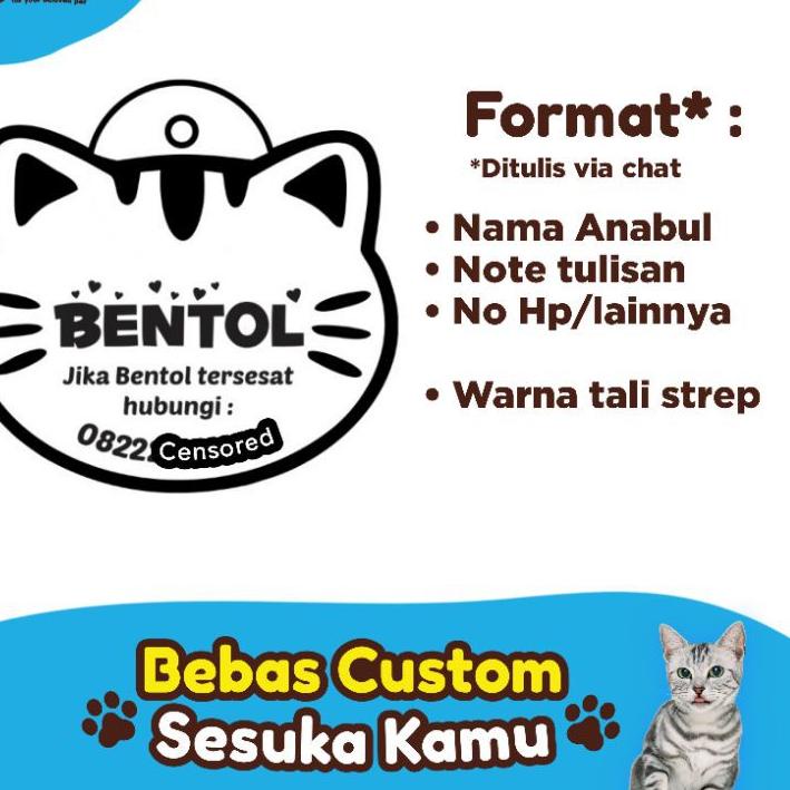 Jual 한국 K051 - Kalung Nama Custom Kucing Anjing Lucu Ukir Identitas ...