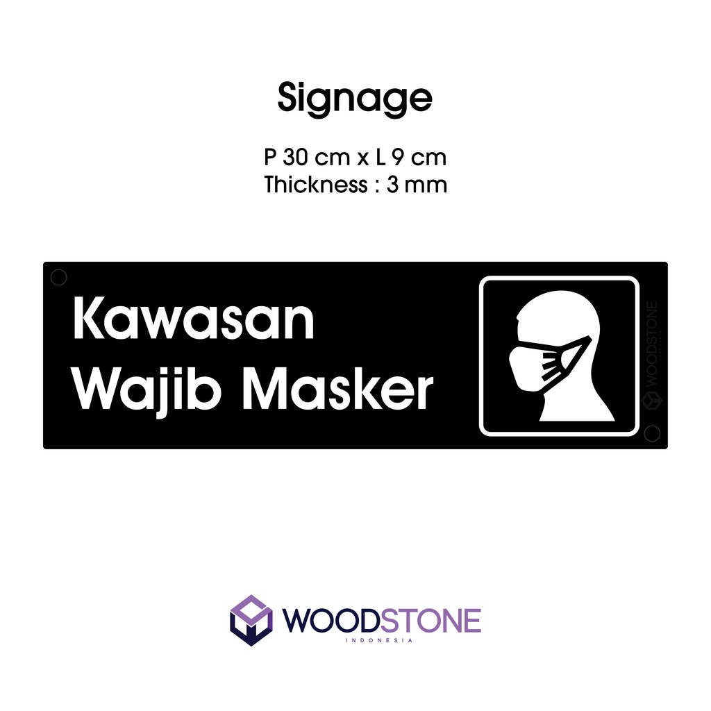 Jual Signage Wajib Pakai Masker - Papan Akrilik Peringatan Taat Prokes ...