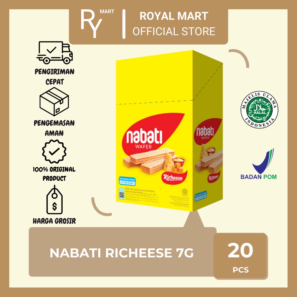 Jual Nabati Wafer Keju Richeese Box 7G x 20 pcs | Shopee Indonesia
