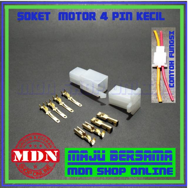 Jual soket motor 4 pin kecil - conektor 4 pin kecil jual per 1 set ...