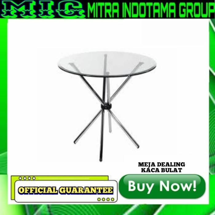 Jual Meja Meja Dealing Kaca Bulat || Meja Pameran/Cafe Kaki Silang Dm ...