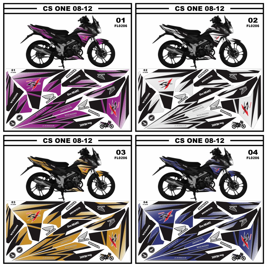 Jual Stiker Striping Honda CS One 2008-2012 Variasi Grafis CS1 FL0206 ...
