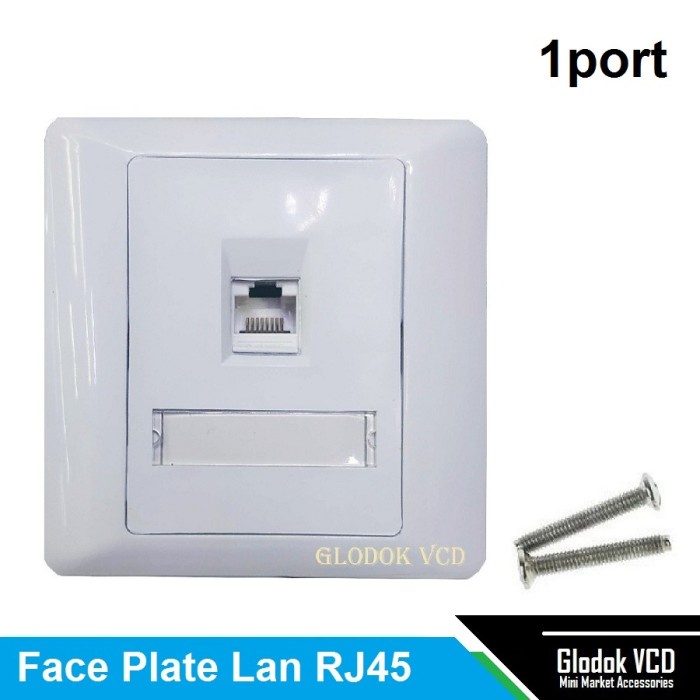 Jual Wall Face Plate Lan Socket Modular Rj45 Cat-5 | Shopee Indonesia
