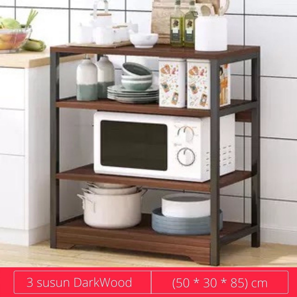 Jual 【ZEN】Rak 4 susun Dapur Rak serbaguna Rak carbonsteel & woodboard ...