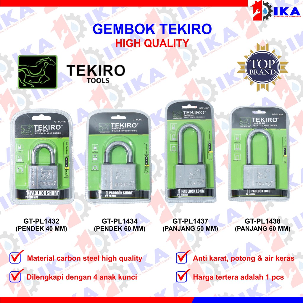 Jual TEKIRO GEMBOK LEHER PANJANG PENDEK TIPE KOTAK 40MM 50 MM 60MM ...