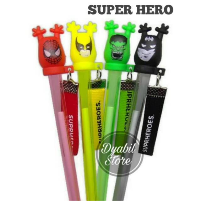 Jual PEN GEL KARAKTER SUPER HERO | BATMAN | SUPERMAN | HULK | Shopee ...
