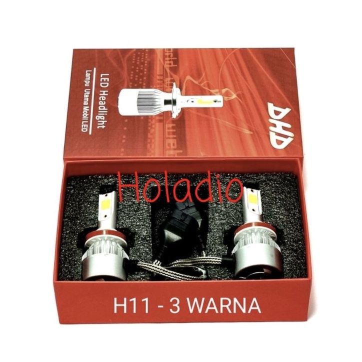 Jual LAMPU DEPAN BOHLAM LED 3 WARNA HEADLIGHT DHD H11 6000K / H4 6000K | Shopee Indonesia
