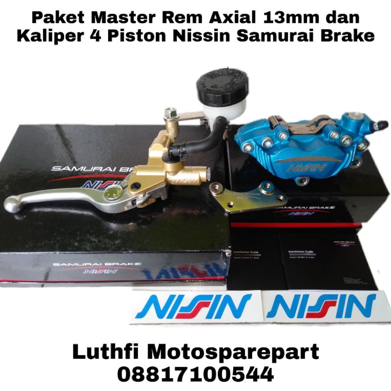 Jual Paket Master Rem Axial 13mm dan Kaliper 4 Piston Nissin Samurai Brake | Shopee Indonesia