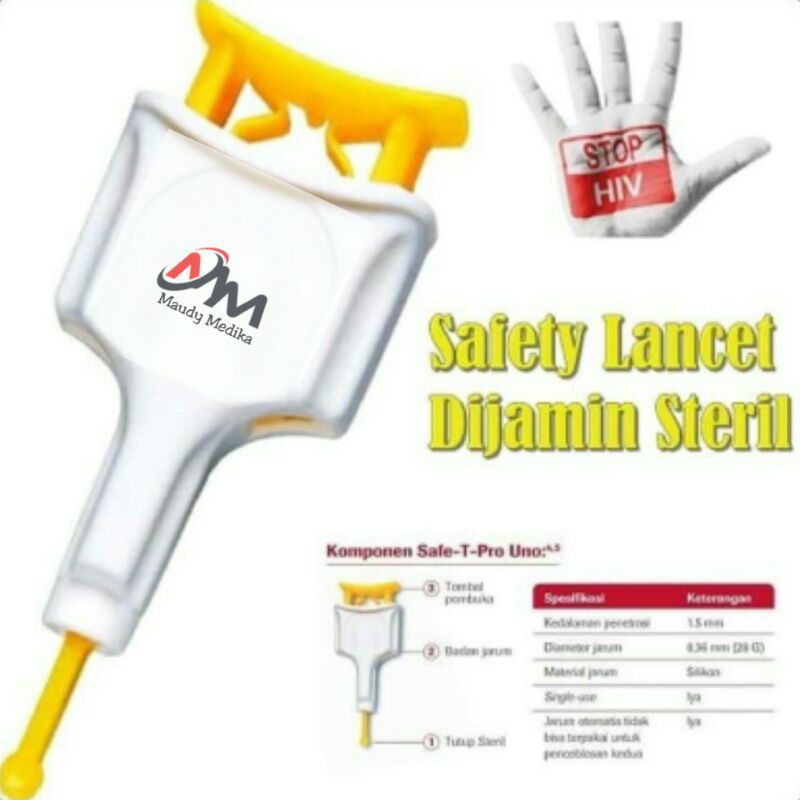 Jual Jarum Lancet Pro Uno / Lancet Accucheck Safe T Pro Uno / Lancet ...