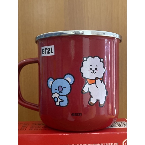 Jual Mug Enamel Milklife BT21 BTS Koya & RJ merah(Kondisi Baru ...