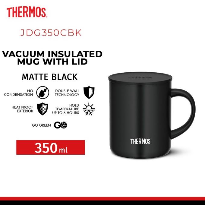 Jual Thermos Vacuum Insulated Mug - Black 350ml (JDG-350C-BK) | Shopee Indonesia