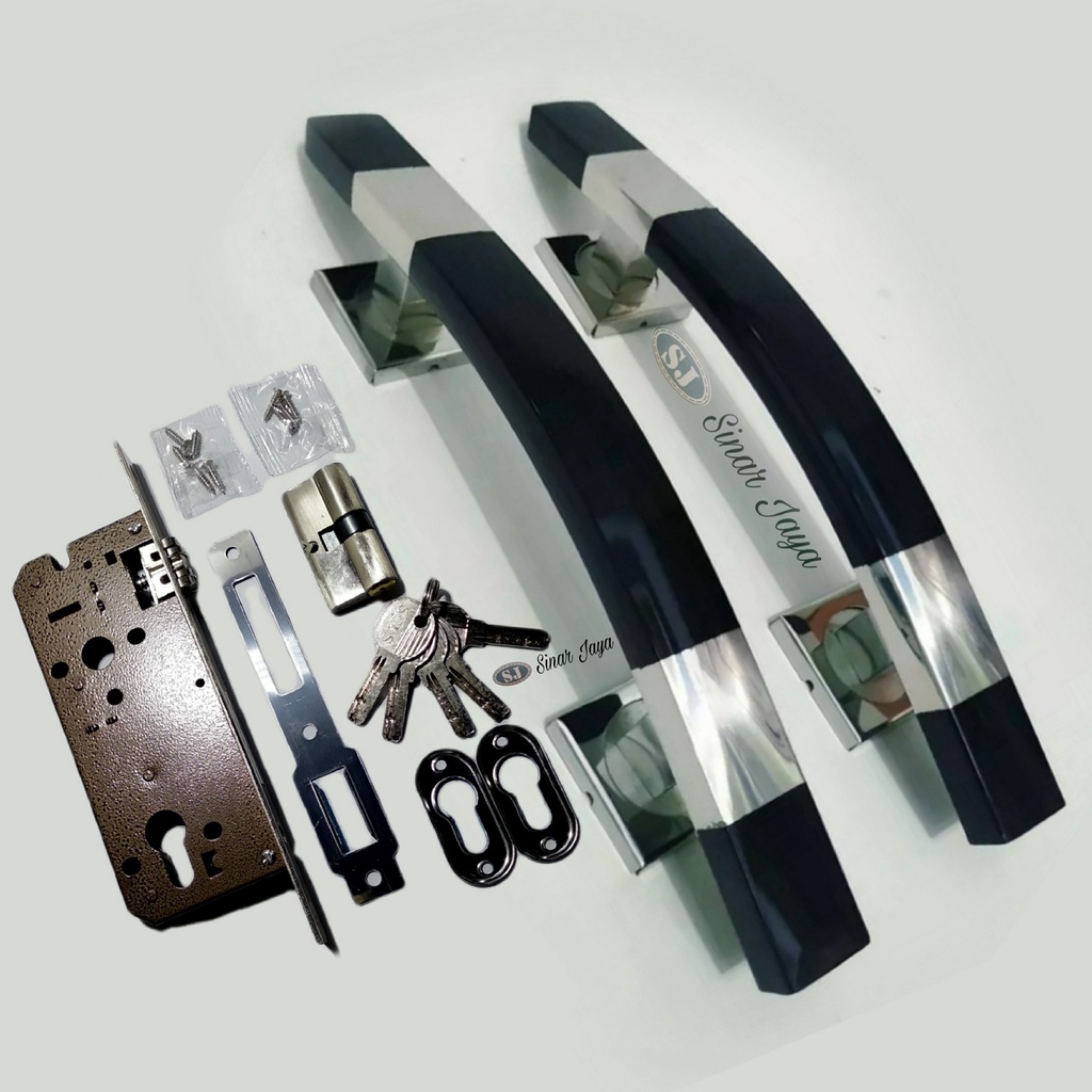 Jual 1 set handle pintu kunci pintu rumah minimalis gagang tarikan ...