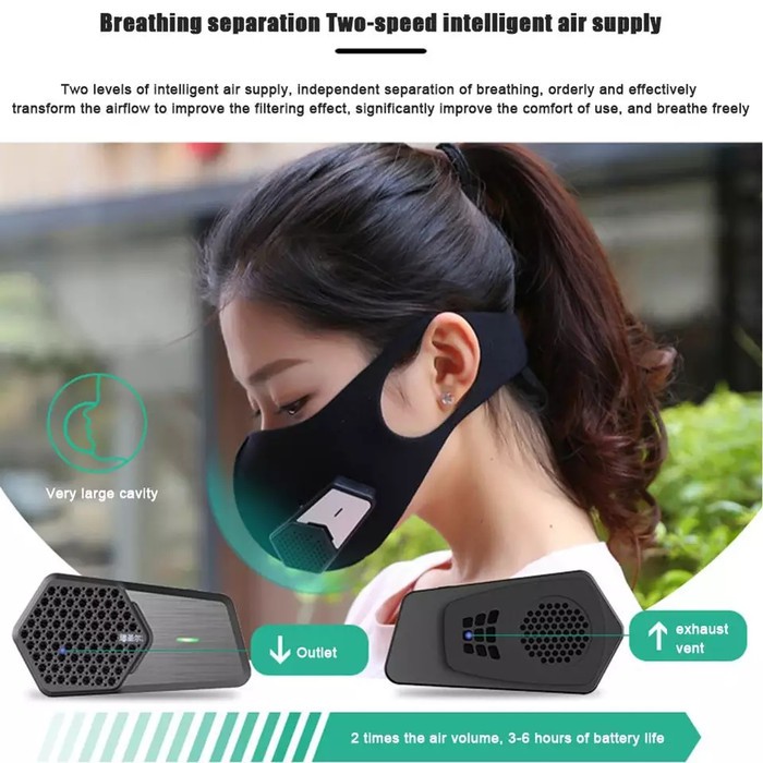 Jual Masker AirFaceMask Smart Electric Air Respirator with Compound ...