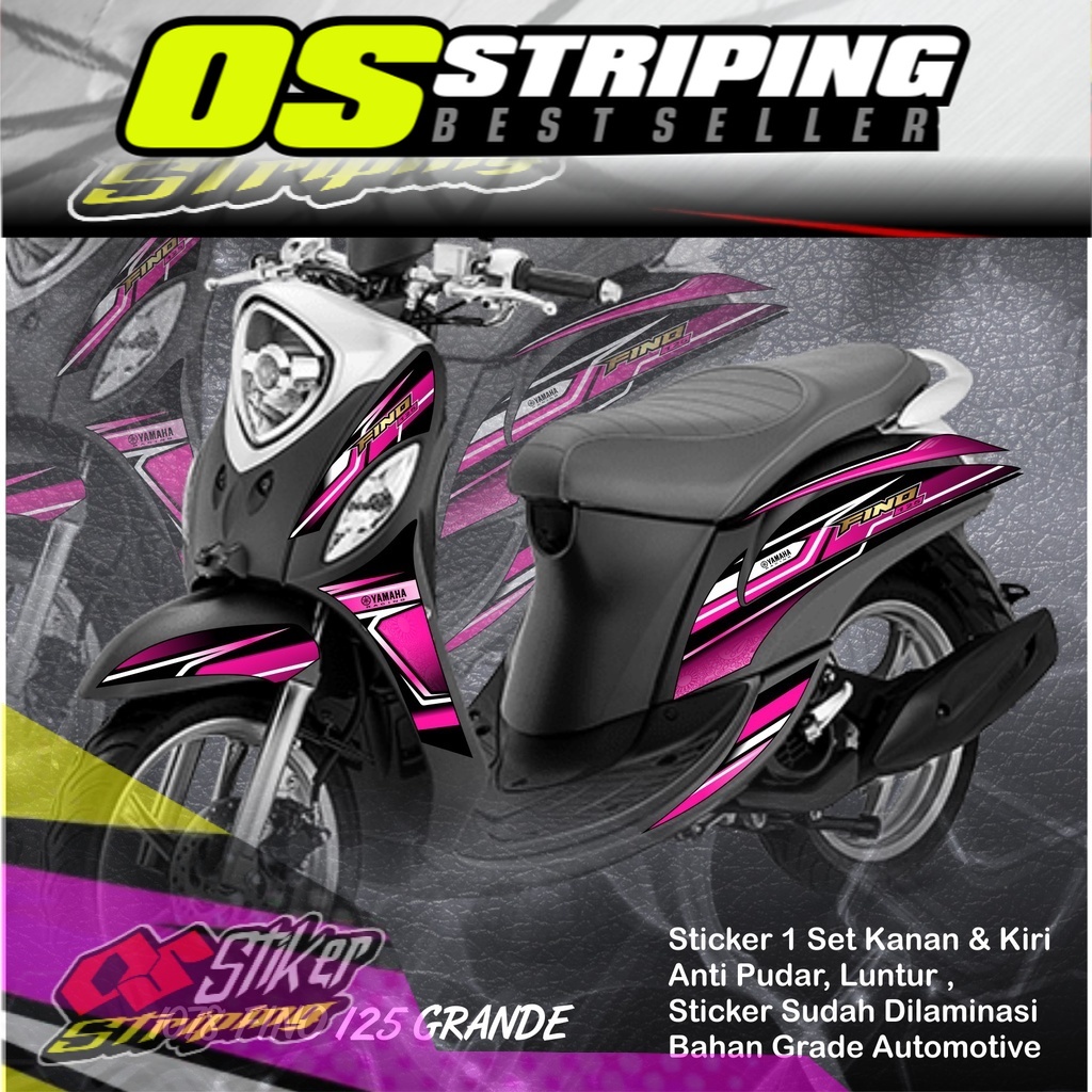 Jual 1078 Stiker Striping Mio FINO 125 FRANDE Grafik Simpel Warna ...