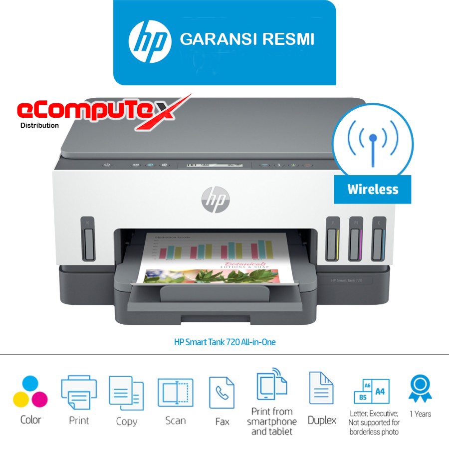 Jual PRINTER HP SMART TANK 720 ALL IN ONE WIRELESS DUPLEX/ HP SMART ...