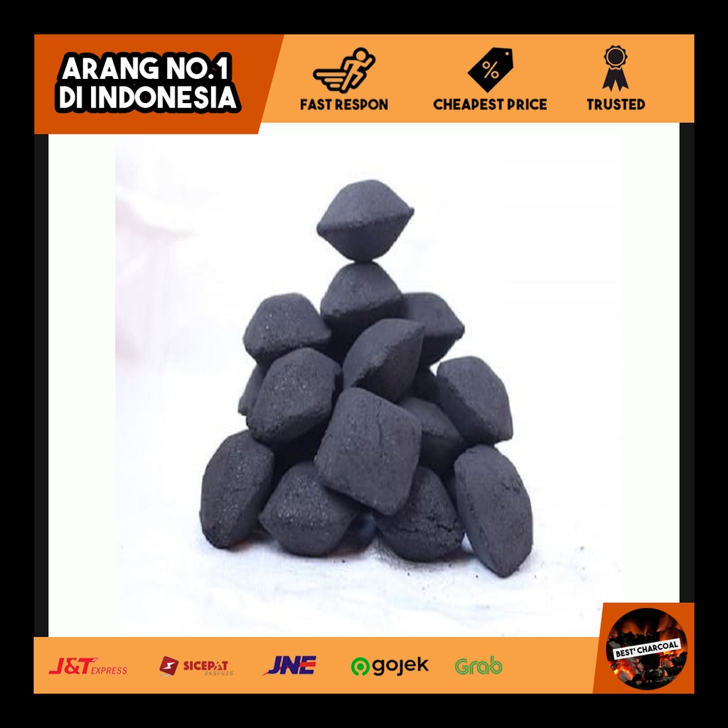 Jual Arang Briket Brongkol Bulat Batubara Batok Kelapa BBQ Barbekyu ...