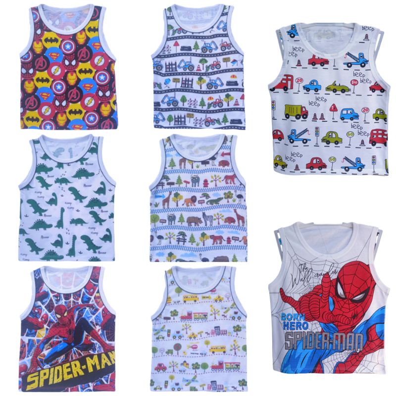 Jual SINGLET ANAK LAKI-LAKI FULL PRINT GAMBAR 2-10THN | Shopee Indonesia