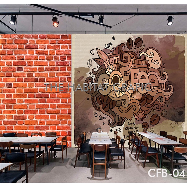 Jual Wallpaper cofee shop - Wallpaper coffee shop 3D - wallpaper stiker ...