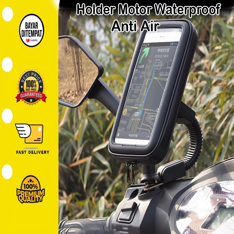 Jual [BISA COD] Holder Motor Waterproof Dudukan Hp di Motor Anti Air HM09 HM10 tempat Handphone ...