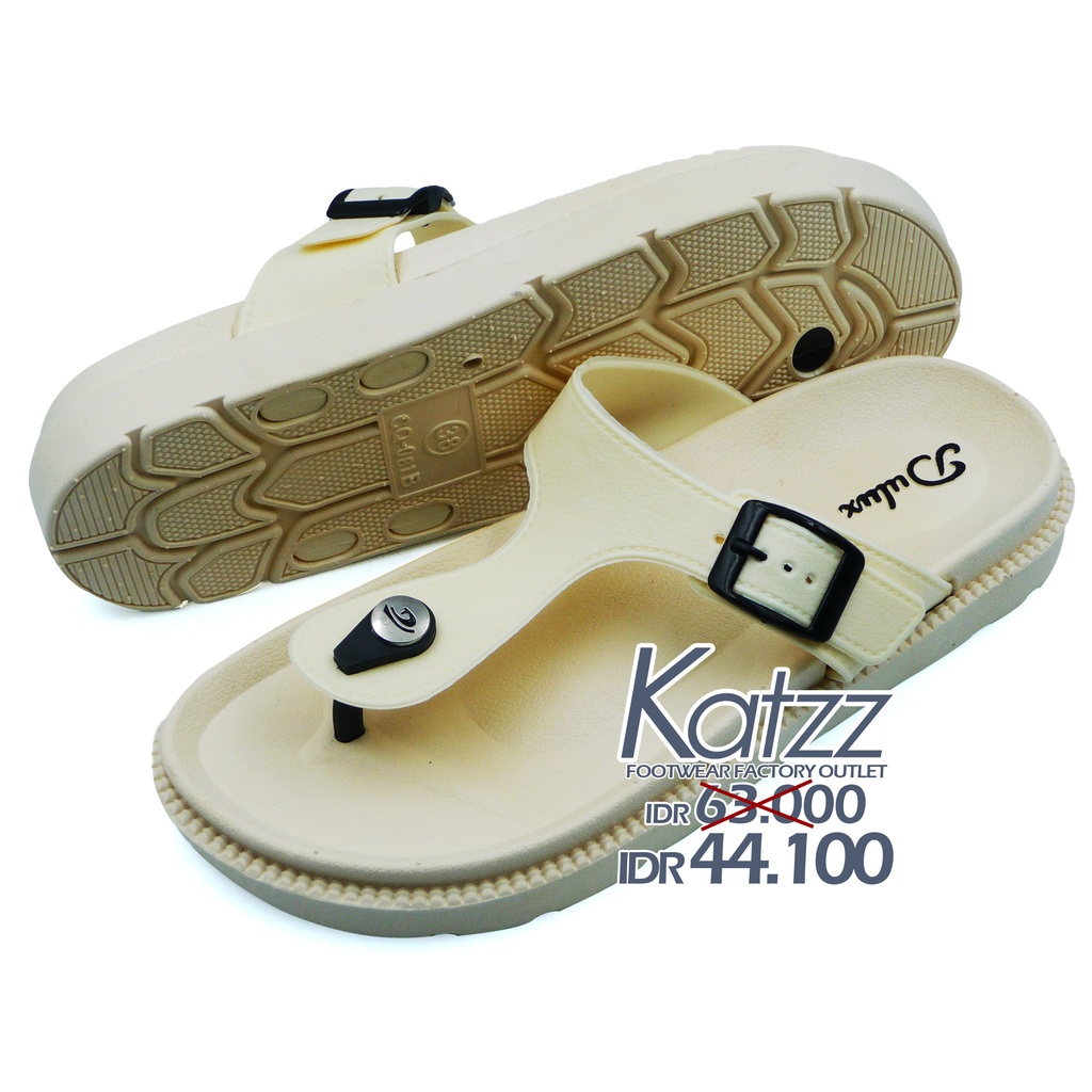 Jual Katzz - Sandal Jepit Wanita Warna Cream Ukuran 24-35 / Sandal ...